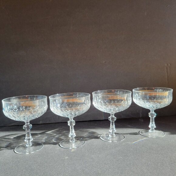 Gorham | Dining | Set Of 4 Gorham Chantilly Crystal Champagne Glasses 5 ...
